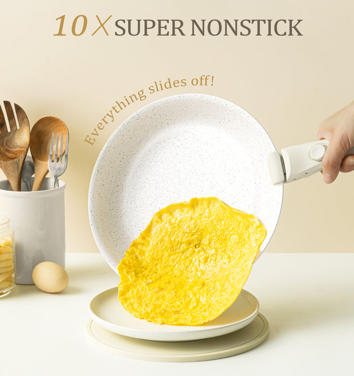 MICHELANGELO Pots and Pans Set Removable Handle, 12 Piece Nonstick Kit ...