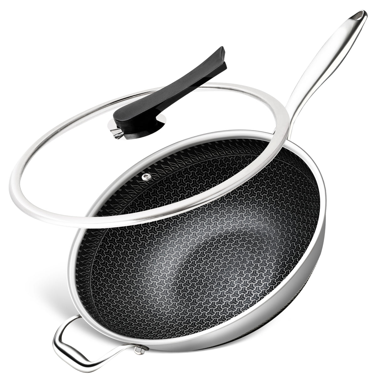 MICHELANGELO 12.5 Inch Stainless Steel Woks & Stir-fry Pans with Stay ...